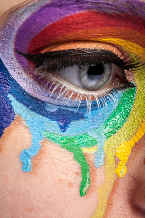Close Up Eye with Washed Colors Stock Photo - Image of color, girl ...