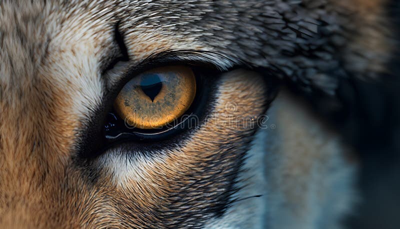 Close-up of the Eye of a Wolf. Portrait of a Wolf Stock Illustration ...