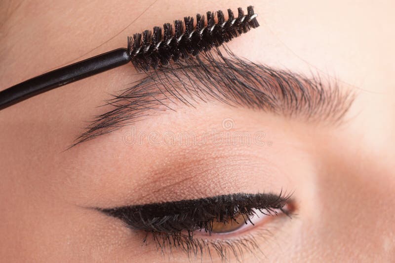 Close Up Eyebrows with Eyebrow Brush. Care for Brows, Eyebrows ...