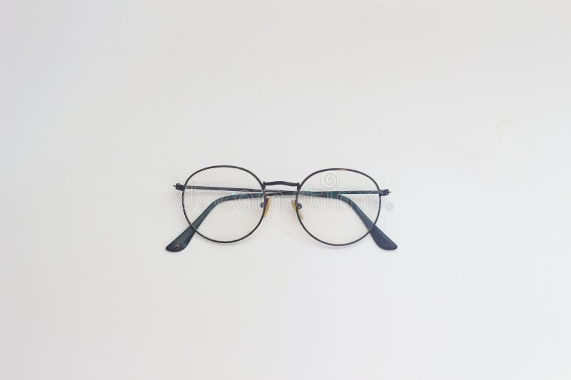 A Close Up of Eyeglasses with Black Frames Stock Photo - Image of lens ...