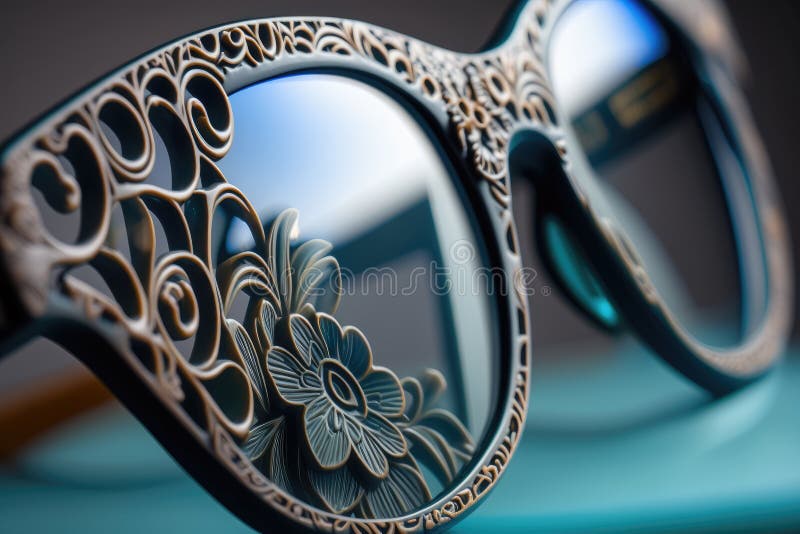 Close-up of Eyeglasses Frame with Intricate Patterns and Designs Stock ...
