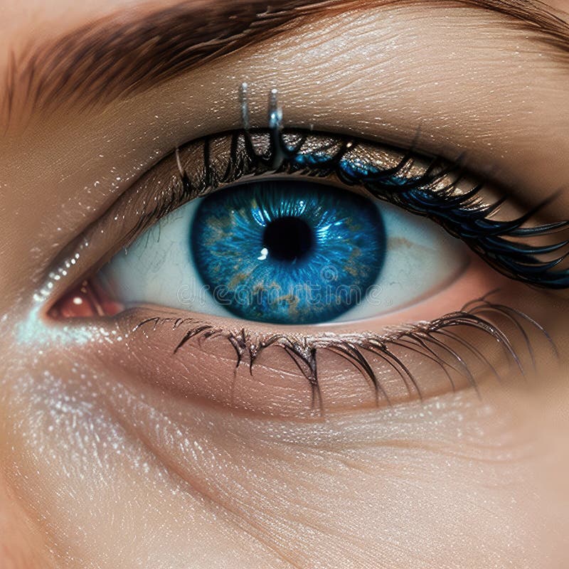 Close Up Eyes and in Them Reflections of the Cosmo. Generated with AI ...