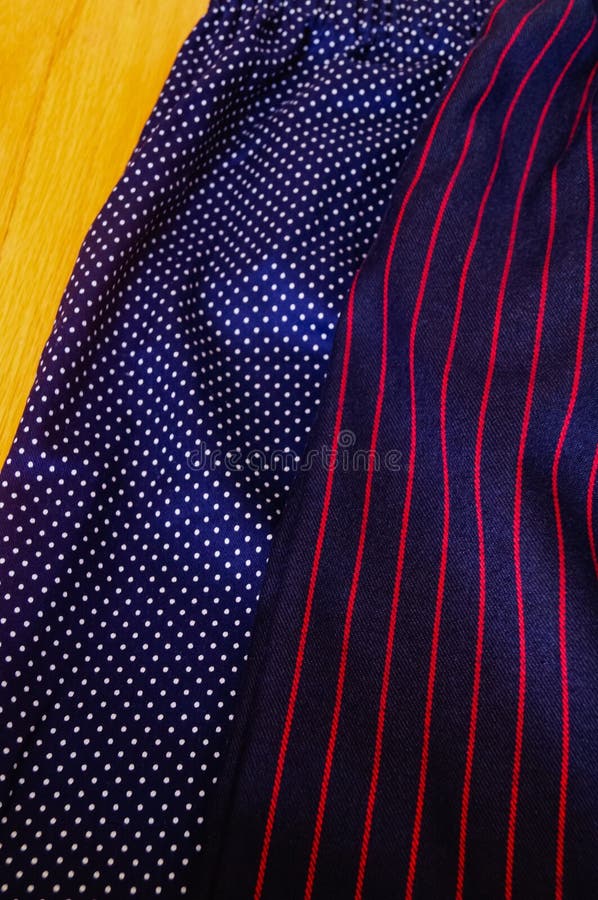 Close-up of Fabric with Dots and Strips Pattern for Making Clothes ...