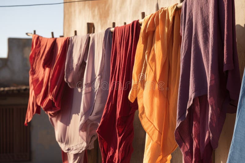 Close-up of Fabric Textures Drying Outdoors Stock Photo - Image of ...