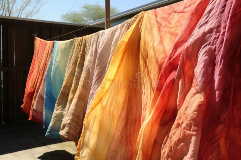 Close-up of Fabric Textures Drying in Sun Stock Illustration ...