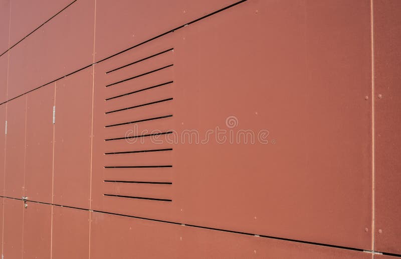 Close-up of a Facade Covered with Red Plates Stock Photo - Image of ...