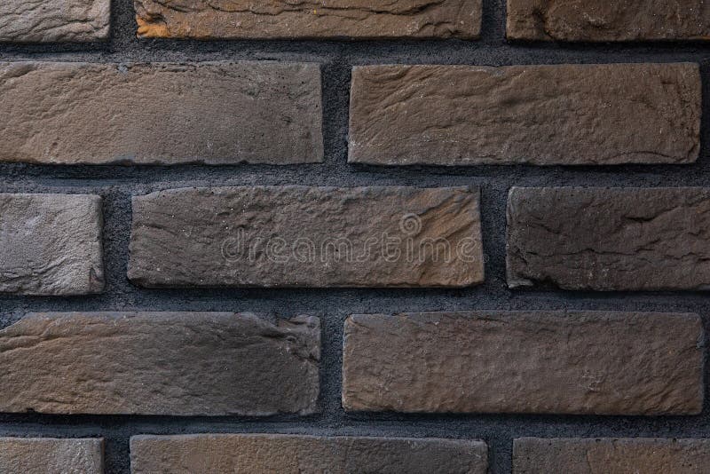Close-up of a Facade Panel of a Brickwork of Dark Brown and Graphite ...