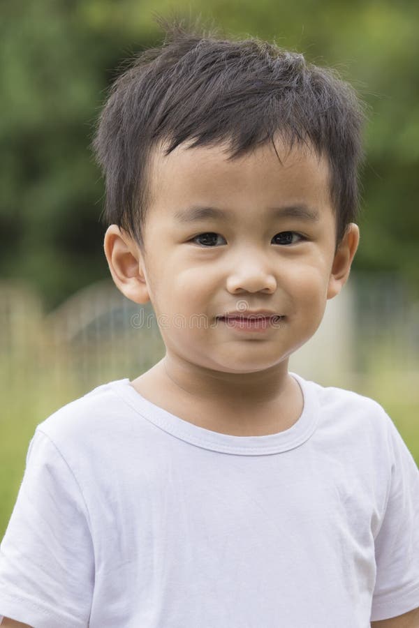Close Up Face of Asian Children Looking To Camera Stock Photo - Image ...