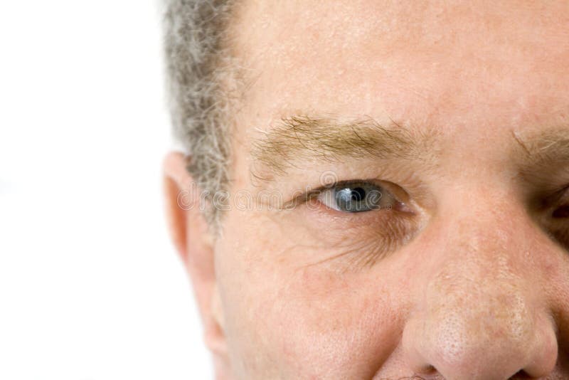 Close Up on the Face of a Baby Boomer - Isolated Stock Photo - Image of ...