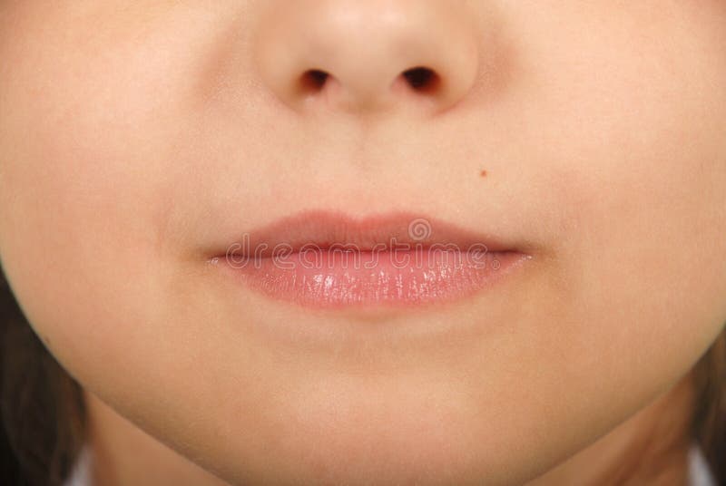 Close-up Face of Beauty Young Girl Stock Image - Image of female, mouth ...