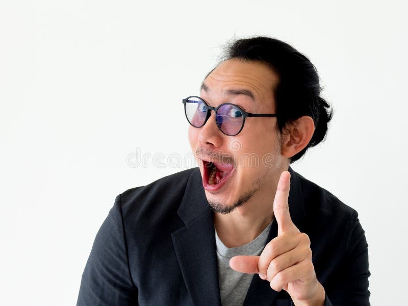 Close Up Face of Business Man Has Got an Idea To Solve the Problem To ...