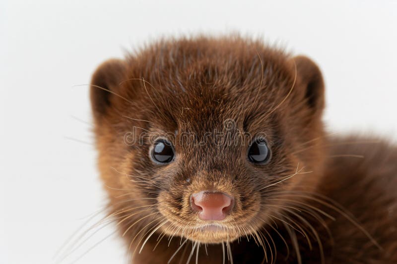 Close Up of Face of Cute Brown Mink Stock Illustration - Illustration ...