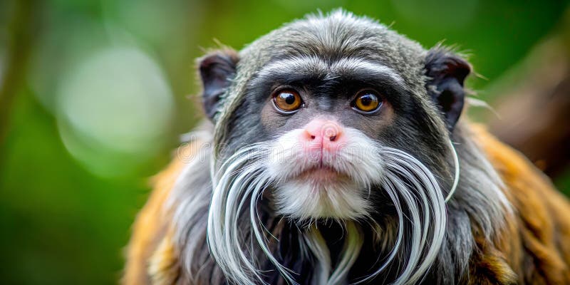 A Close Up Face of Emperor Tamarin Monkey. Generative AI Stock Photo ...