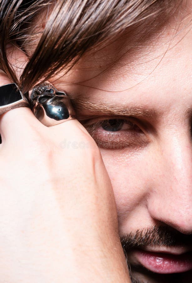 Close Up Face of Man with Serious Face. Stock Image - Image of dramatic ...