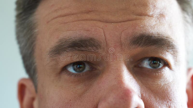 Close-up. the Face of a Man Working at a Computer. Fatigue and Overload ...