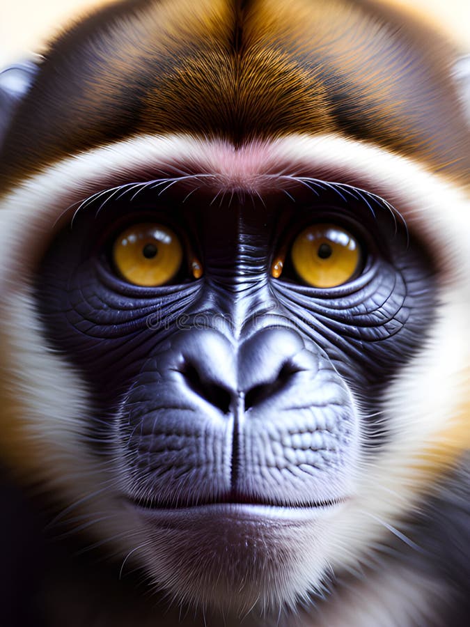 Close Up Monkey in a Jungle, Ai Generated Stock Illustration ... Close Up Monkey in a Jungle, Ai Generated Stock Illustration ...