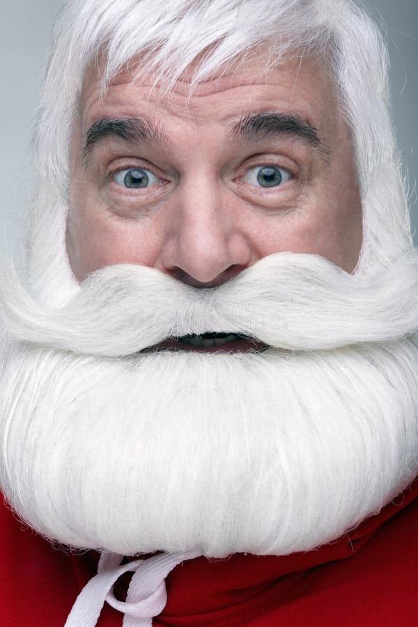 Close-up of the Face of a Santa Claus Stock Photo - Image of long ...