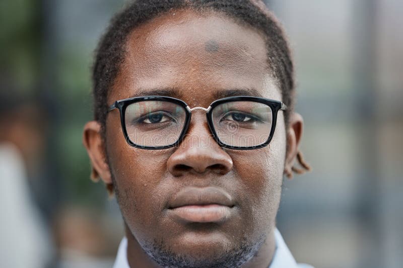 Close-up of the Face of a Smiling African American Man Stock Photo ...