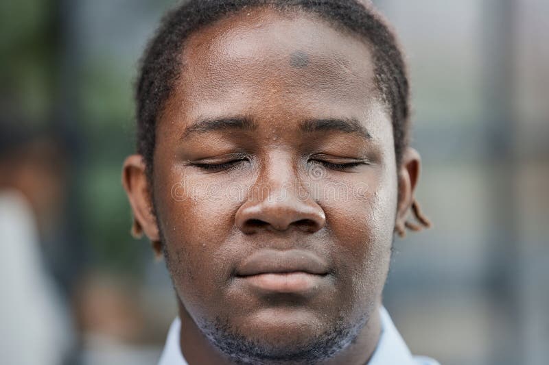 Close-up of the Face of a Smiling African American Man Stock Photo ...