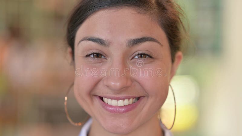 Close Up of Face of Smiling Young Indian Woman Stock Photo - Image of ...