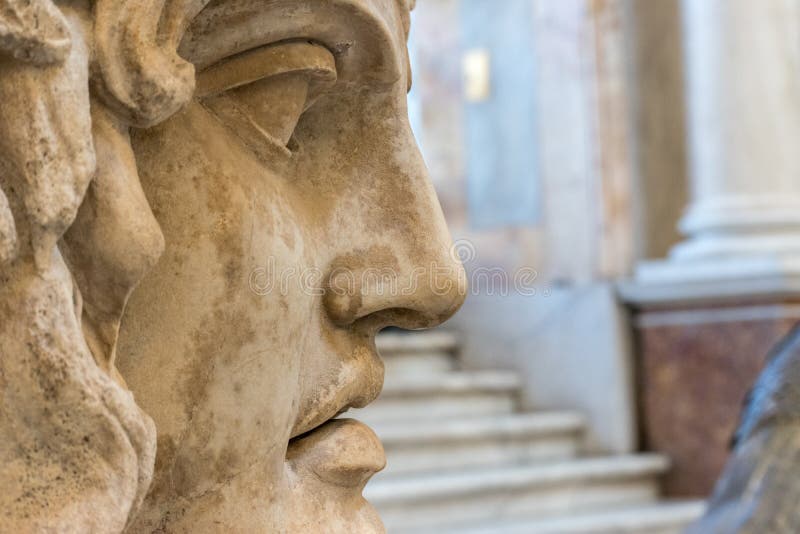 Close-up face of statue. stock photo. Image of antique - 110151654