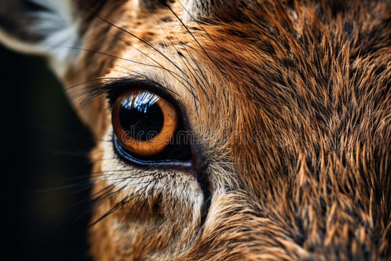 Close Up of Eye of Wild Deer Stock Illustration - Illustration of cute ...