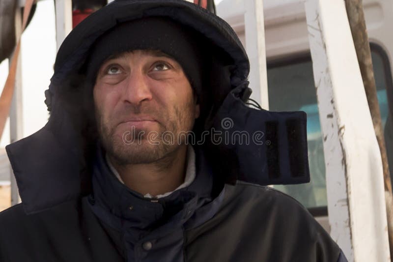 Close-up Facial Portrait of Worker at Construction Site Stock Image ...
