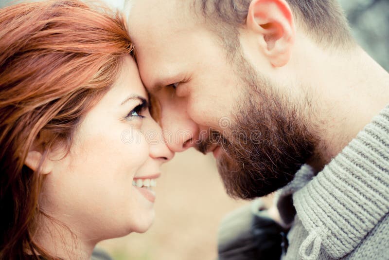 Close Up Faces of Couple in Love Stock Photo - Image of together ...