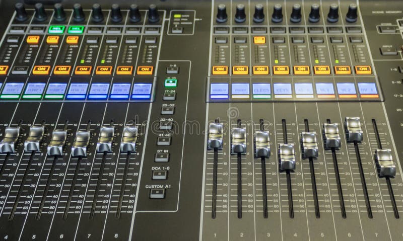 Sound desk stock photo. Image of level, control, bass - 102389546