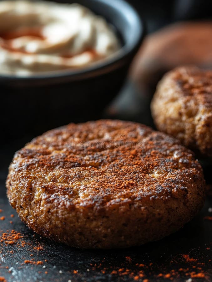 Close Up Falafel Patties Creamy Dip Stock Photos - Free & Royalty-Free ...