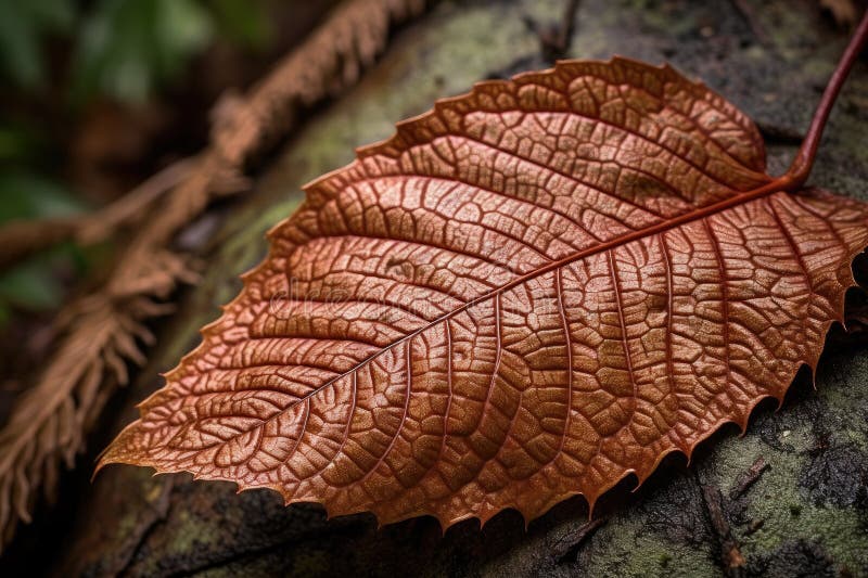 Close-up of Fallen Leaf, with Intricate Patterns and Textures Visible ...