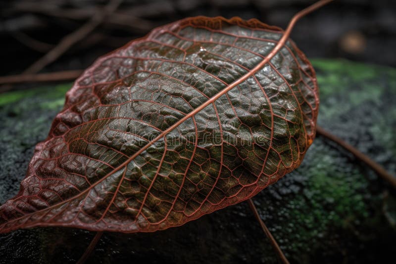 Close-up of Fallen Leaf with Intricate Veins and Texture Stock ...
