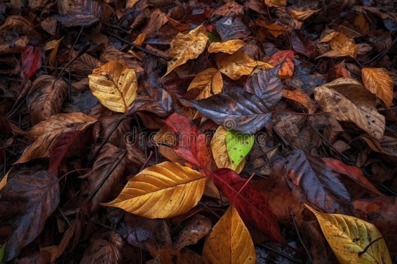 Close-up of Fallen Leaves, with the Texture and Colors Visible Stock ...