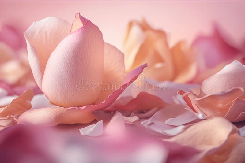 Close Up of Fallen Off Pink Rose Petals Stock Illustration ...
