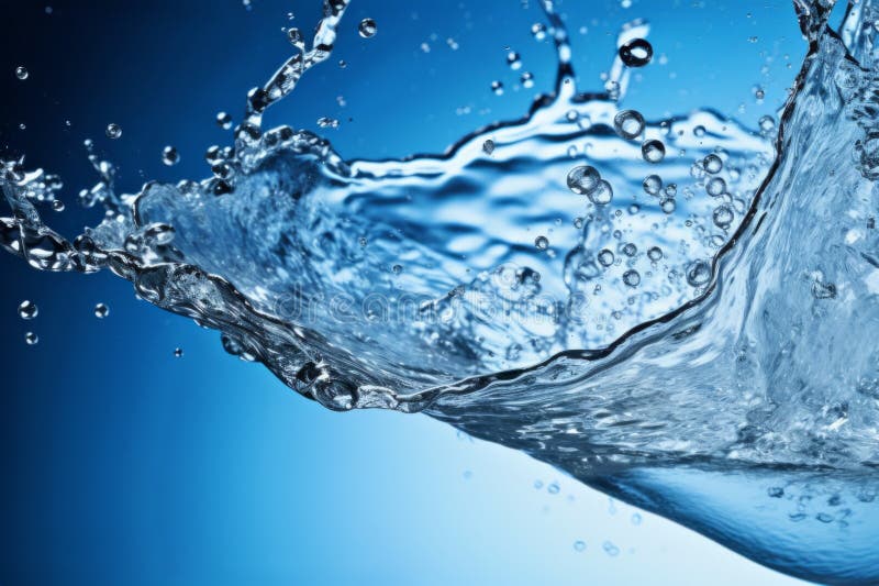 Close Up Falling Drop of Clear Water with Waves Splash Form Crown ...