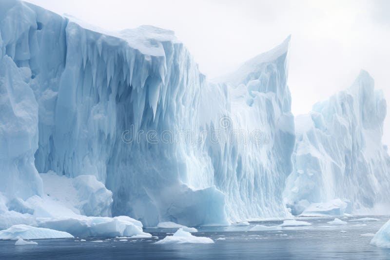 Close-up of Falling Ice Chunks during Iceberg Calving Stock Image ...