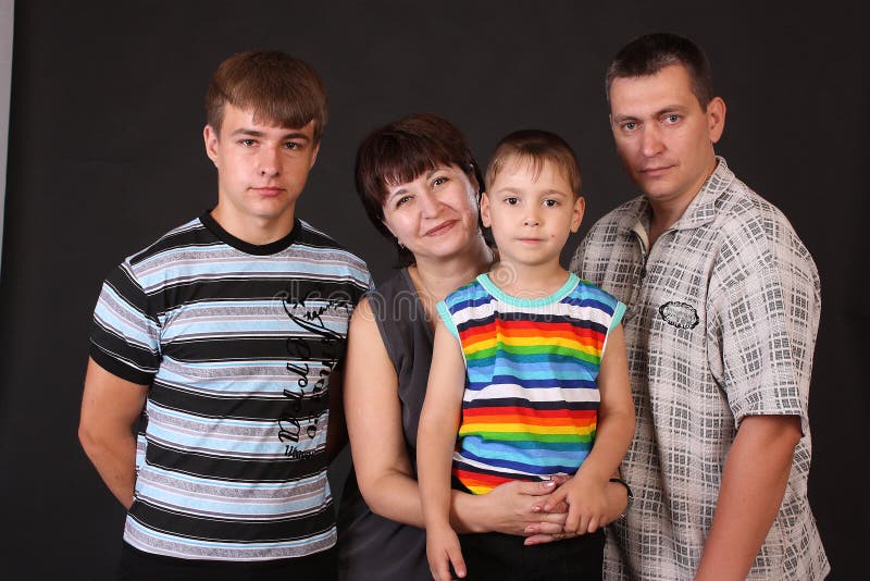 Close-up Family Portrait of Two Generations Stock Image - Image of ...