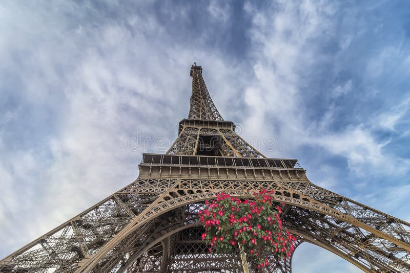Close Up of the Famous Eiffel Tower in Paris Stock Image - Image of ...