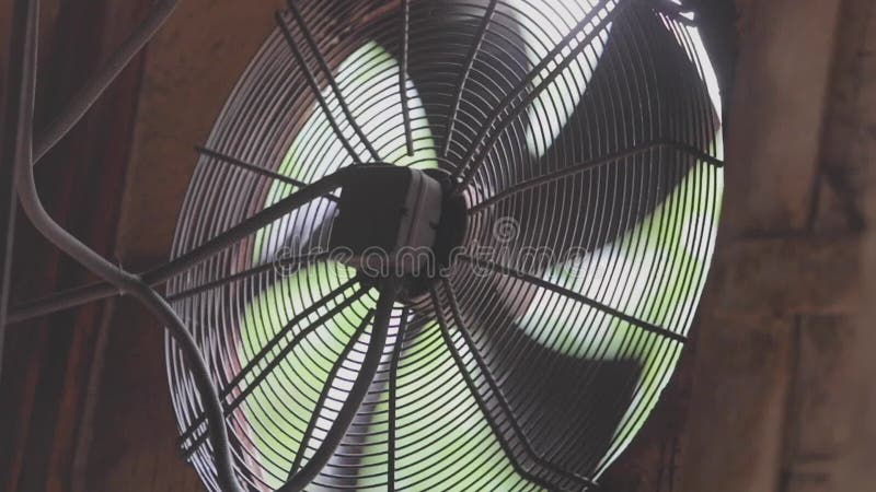 Close-up of Fans in a Factory. Ventilation of the Workshop with ...