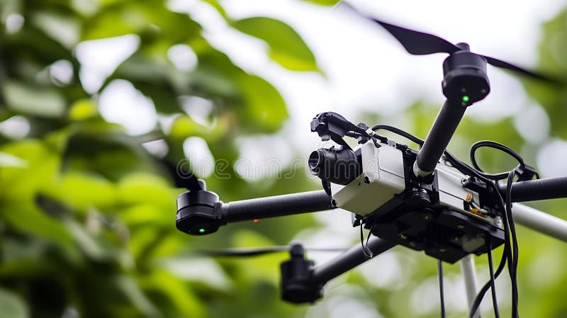 A Close-up of a Farm S Automated Pest Control System, Featuring Drones ...