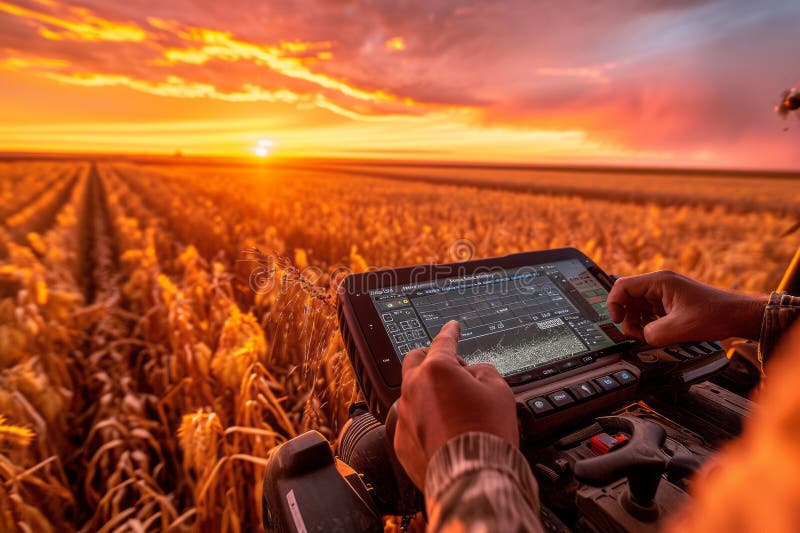 Close-up of Farmer S Hands Holding Remote Control in a Wheat Field ...