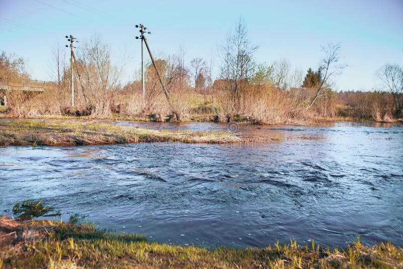 Close Up of Fast Deep Blue River Water. Stock Image - Image of abstract ...
