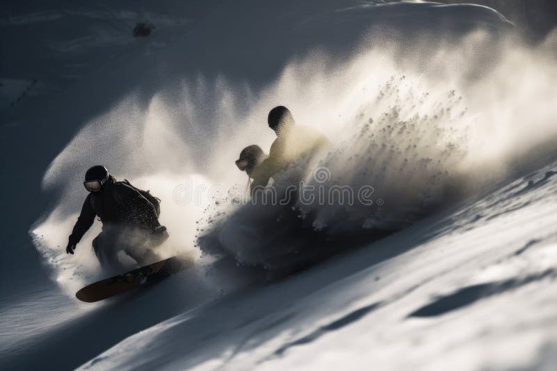 Close-up of Fast and Furious Snowboarding Stock Illustration ...