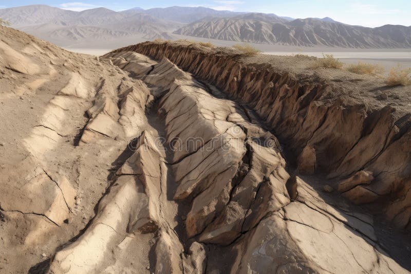 Close-up of Fault Line with Visible Shifts and Movement Stock ...