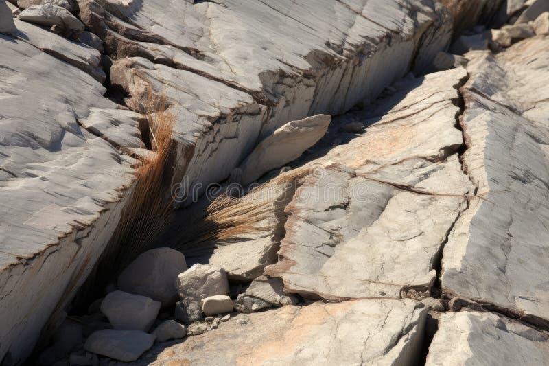 Close-up of Fault Line, with Visible Tension and Strain Stock ...