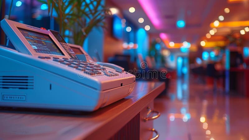 Close-up of a Fax Machine in a Modern Office Setting Stock Illustration ...