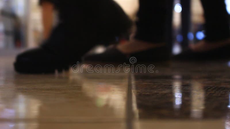 Close-up Feet Walking People in the Mall Stock Footage - Video of focus ...
