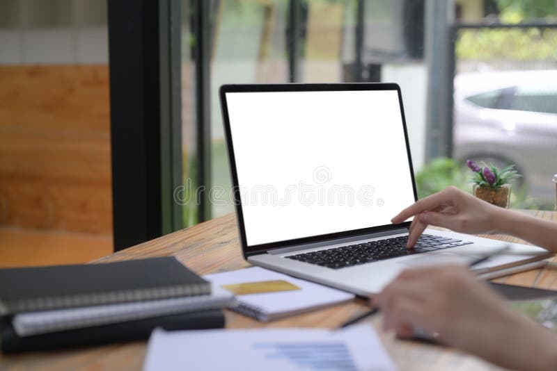 Female Accountant Working with Laptop Computer. Stock Photo - Image of ...