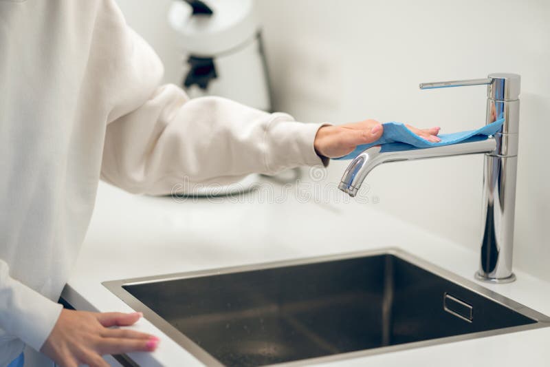 Close Up of a Female Cleaning in the Kitchen Stock Photo - Image of ...