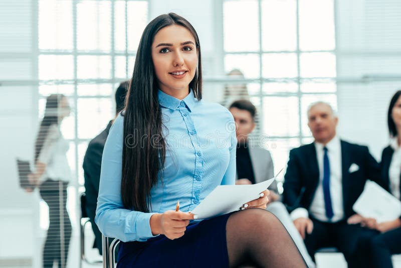 Modern Business Lady Standing in the Office Stock Photo - Image of ...